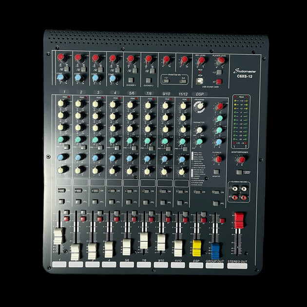 Studiomaster C6XS-12 Compact Audio Mixer 12 Channel Mixing Desk USB Di ...