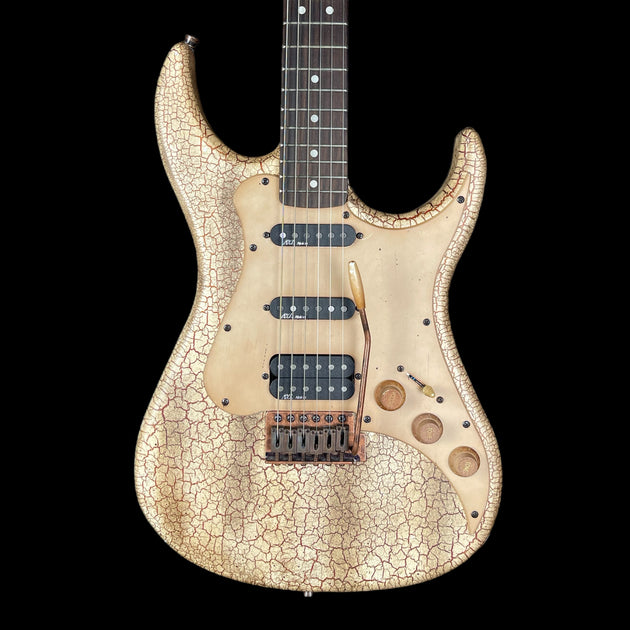 AXL Badwater SRO HSS Distressed Electric Guitar in Cracked White | R ...