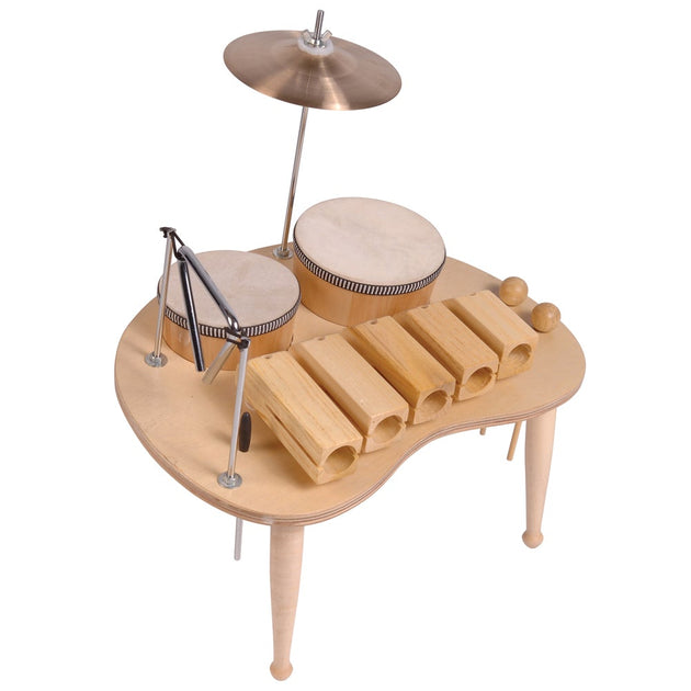 PP World Woodblock, Conga, Triangle & Cymbal Table Set | R and T Music